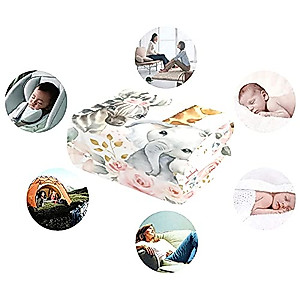 Custom Baby Blanket with Name Personalized Elephant Baby Blankets for Girls Baby Boy Gifts Baby Products Super Soft Blankets for Newborns Nursery Decor Neutral