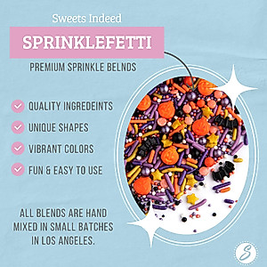 Sweets Indeed Sprinkles, Edible Sprinkle Mix, Perfect for Cake Decorations, Baking, Ice Cream, Cookies, Cupcake Topper, 6.5 ounces (Toil & Trouble)