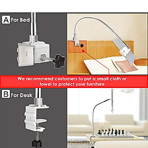 MagicHold 360 Degree Rotating Bed Tablet Mount Holder Stand Compatible with Ipad Pro 12.9 Inch,ipad Air,ipad Mini, Tablets,The Longest 33 Inch.Turns Any Angle (Silver Goose)