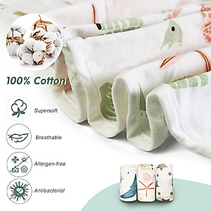 Organic Muslin Swaddle Blankets,100% Cotton Ultra Soft Newborn Adjustable Sleep Sack Wrap, Baby Receiving Blanket for Boys and Girls,3 Pack Swaddle and Hat Set,0-6 Months