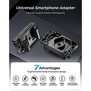 Telescope Phone Adapter, Multipurpose Telescope Smartphone Adapter Mount, Universal Telescope Phone Mount Adapter for Adults-Fits Almost All Optical Equipment and Smartphones on The Market