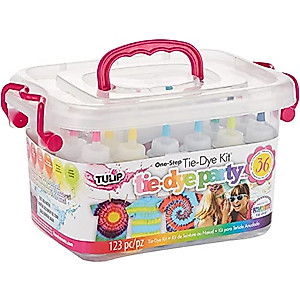 Tulip One-Step Tie-Dye Party, 18 Pre-Filled Bottles, Creative Group Activity, All-in-1 Fashion Design Kit, 1 Pack, Rainbow