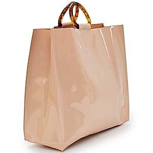 Designer Plastic purses and handbags - Vynyl Clear Transparent Bag - PVC Bags clear Purse - Waterproof Designer Clear Handbags - Bolsa Trasparente de Mujer (High Glass Powder)