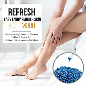 SILMII Waxing Kit for Hair Removal,Home Wax Warmer,Home Waxing Kit for Eyebrow, Legs, Armpit, Face Waxing with 14oz Wax Beads & 20 Wax Sticks