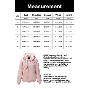 Bellivera Women Faux Fur Coat Spring Clothes Winter The Fluffy Fuzzy Short Shearling Jacket with Hood 1712014 Pink L