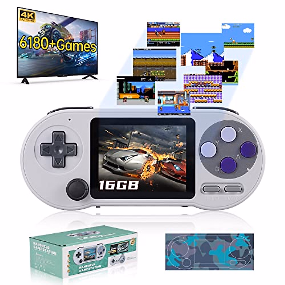 Retro Handheld Game Console - Handheld Games for Adults Yellow (4208090-Gray)