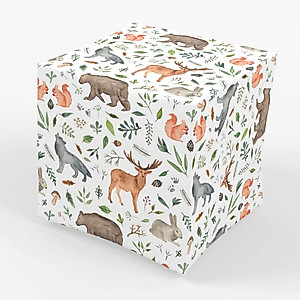 Stesha Party Woodland Wrapping Paper Forest Animal Baby Gift Wrap - 30 x 20 Inch (3 Sheets)