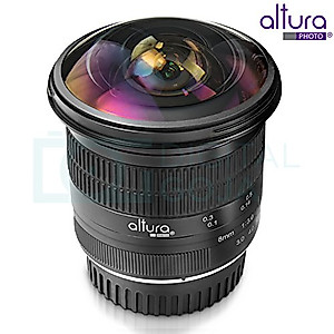 Altura Photo 8mm f/3.0 Professional for Nikon Wide Angle Lens Aspherical Fisheye Lens for Nikon D500 D3000 D3200 D3300 D3400 D3500 D5100 D5200 D5300 D5500 D5600 D7100 D7200 D7500 DSLR Cameras