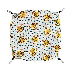 Takezuaa Double Layer Small Pet Hammock, Hamster Hammock, Warm Pet Hammock Bed, Small Pet Cage Hammock, Guinea Pig Cage Accessories, Warm Hammock for Squirrel Hamster Sleeping(Beige，13x13inch)