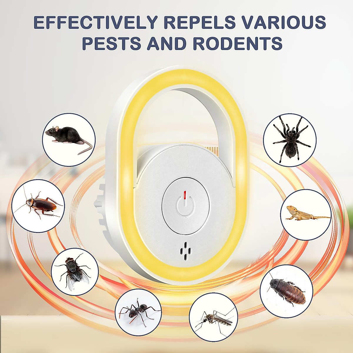 Seozio Ultrasonic Repeller Pest 6 Packs, Mice Repellent for House, Pest Repellent Ultrasonic Indoor Plug in, Pest Defense for Mites Rodent Bugs Roaches Insects Spiders Mice Flies Cockroach