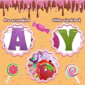 Candy Hanging Swirls, Candy Themed Party Banner, Candy Birthday Party Decorations, Candy Baby Shower Decor, Candy Themed Party Decorations for Classroom, 11Pcs