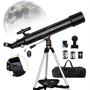 Qniuco Telescope, 80mm Aperture 800mm Telescopes for Adults Astronomy & Kids & Beginners, Portable High Powered Refracting Professional Telescope with an Adjustable Tripod, a Bag, a Phone Adapter
