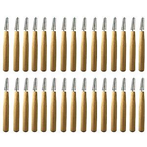 HEALLILY 30pcs Interdental Brushes with Bamboo Handle 1.0mm Between Teeth Toothbrush Oral Hygiene Cleaner Gingival Dental Floss Pick for Personal Health Care