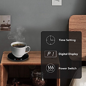 Kerjthu Coffee Mug Warmer, Smart Cup Warmer for Desk Beverage Warmer with 2 Temperature Setting Auto Shut Off Electric Tea Warmer & Candle Warmer Plate for Home Office Use