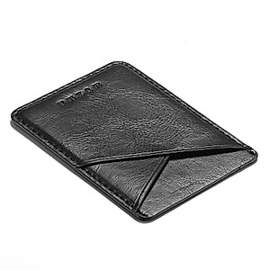 Arlgseln Cell Phone Card Holder, Multi-functional Ultra Slim Adhesive Purse ID/Credit Card Slots Wallet Pocket Sleeve Stick on iPhone/Samsung Galaxy/Smartphone/Tablet Case (Black)