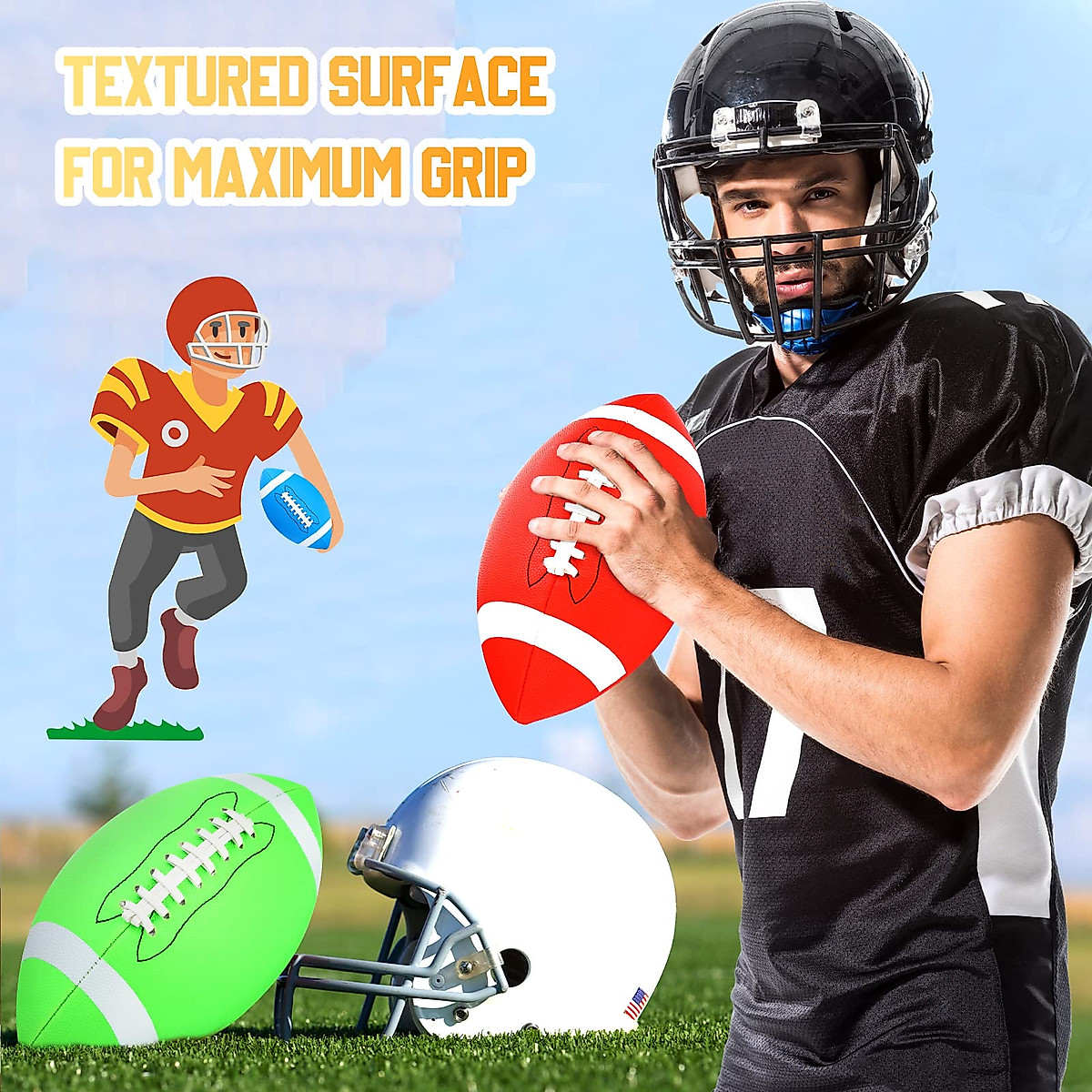 Jerify 12 Pcs Composite Leather Footballs Official Composite Leather Ball Composite Leather Inflatable Football with Pump Indoor Outdoor Football Bulk for Training and Recreational Play