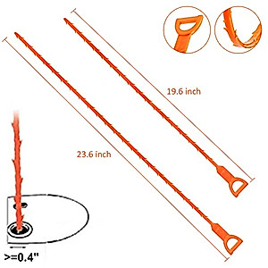 Vastar 4 Pack 19.6 Inch Drain Snake Hair Drain Clog Remover Cleaning Tool (4 Pack 19.6 Inch)