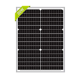 Newpowa 9BB 30W 12V Solar Panel High-Efficiency Monocrystalline 12V PV Module Designed for 12V Off Grid System, Charge Your 12V Battery of RV, Boat, Camper, Trailer, Gate Opener(30W New)