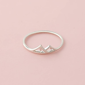 Boma Jewelry Sterling Silver Mountain Range Peak Ring, Size 8