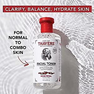 THAYERS Alcohol-Free, Hydrating Rose Petal Witch Hazel Toner with Aloe Vera, 12 Oz (Pack of 3)