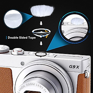 Camera Mic Windscreen, Wind Muff Compatible for Camera DSLR, G7X2 Built-in Microphone, with 16 Stickies and 8 Fur Covers by YOUSHARES(White)