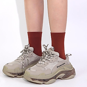 SERISIMPLE Kids Viscose Bamboo School Socks Soft flate Seam Color Anti Odor Thin Breathable Stretch Cuffs Girls Boy 5 Pairs (US, Alpha, Medium, Regular, X'mas)