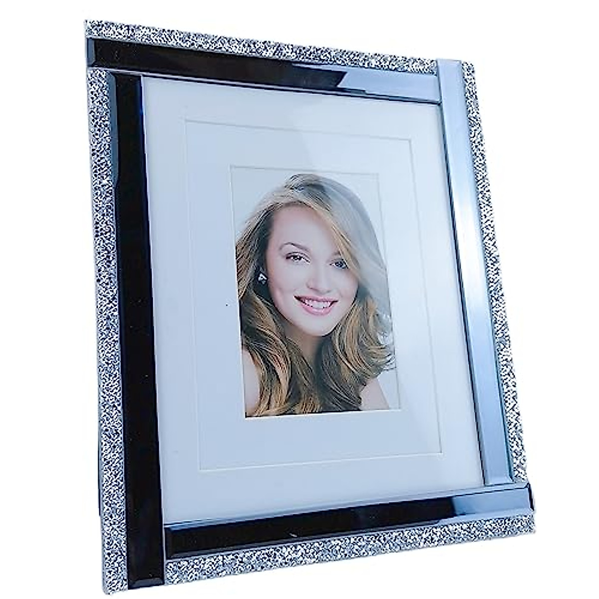 BANQLE Crystal Glass Picture Frames, Photo Frames Display for Wall or Tabletop, Present Photos 4x6 6x8 and 8x10 inches (Crystal)