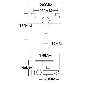 CIENCIA Stainless Steel Bathroom Shower Tub Faucet Wall-Mounted, Brushed Nickel, SNA516