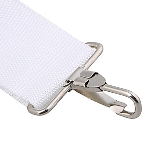 Yibuy 1.97inch Wide White Nylon Adjustable Snare Drum Sling Strap Belt Marching Percussion Accessory