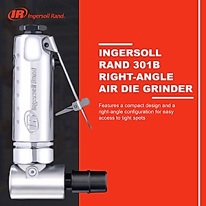 Ingersoll Rand 301B Air Angle Die Grinder, 21,000 RPM, 0.25 HP, 1/4" Collet, Front Exhaust