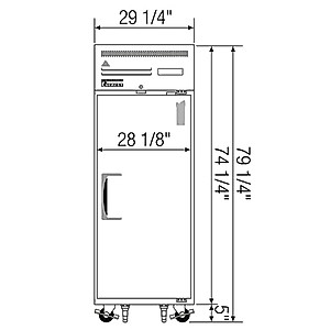 Everest Refrigeration ESR1 29-1/4' Reach-in Commercial Refrigerator with Solid Door, One Section, 23-Cubic Feet, Stainless Steel, NSF