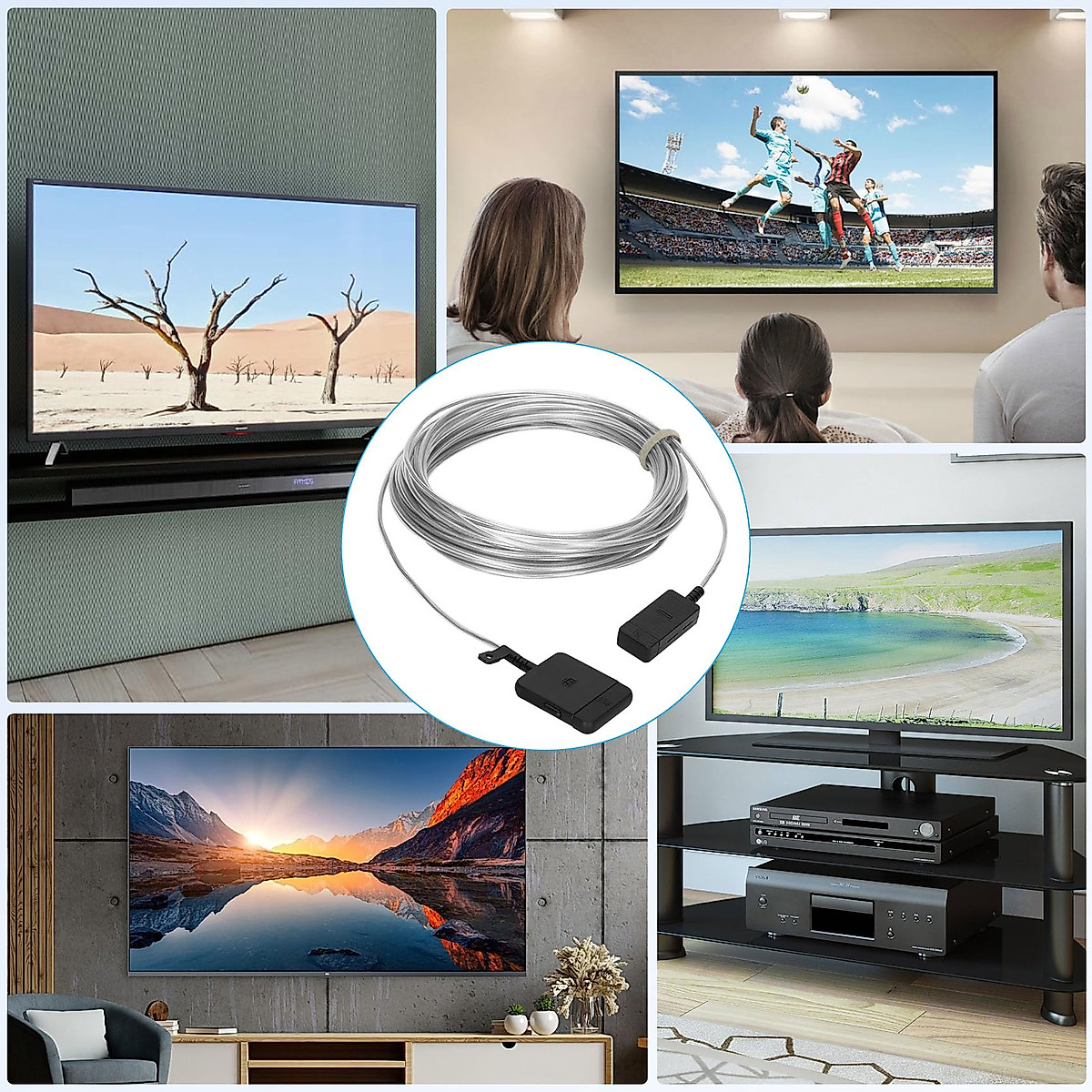 VG-SOCR15/ZA 49.2ft/15m One Invisible Connect Cable Compatible with Samsung TV QN43-85 inches LS03CA LS03BA LS03AA QLED 4K The Frame TVs (Newest Model)