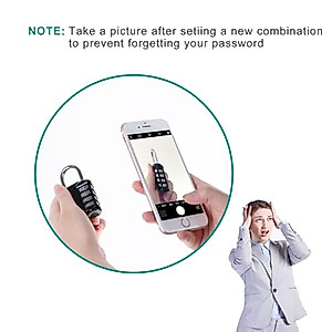 ZHEGE Long Shackle Padlock, 4 Digit Combination Lock, Resettable Weatherproof Combo Lock for School, Gym Employee Locker, Outdoor, Fence (Black)