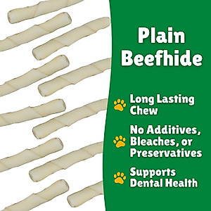 Lucky Premium Treats Plain Rawhide Sticks – All-Natural Rawhide Dog Treats for Extra Small Dogs, Gluten Free Premium Toy Breed Dog Treats (50 Chews)