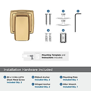 Amerock BH36030CZ | Champagne Bronze Single Robe Hook | 2-1/8 in. (54 mm) Length Towel Holder | Revitalize | Towel Hook for Bathroom | Bathroom Hardware | Bath Accessories