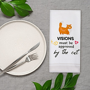 DDOFAH Funny Cat Kitchen Towels Cat Lover Gifts for Women Dish Towels Set of 4 Cat Mom Gifts Cat Sayings Tea Towels Housewarming Gifts for New Home Decor