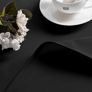Hiasan Black Round Tablecloth 90 Inch - Waterproof Stain Resistant Spillproof Polyester Fabric Table Cloth for Dining Room Kitchen Party