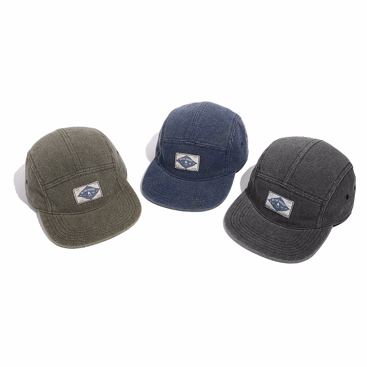 Croogo 5 Panel Baseball Cap Flat Bill Hats Vintage Trucker Hat Dad Hats Flat Top Military Cadet Cap Umpire Hats,Green-5P02