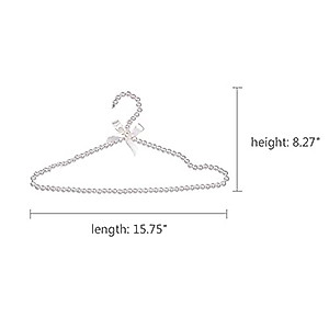 Aimeely 10PCS Pearl Beaded Clothes Rack Large Bowknot Wedding Shop Daily Pants Hangers 1#