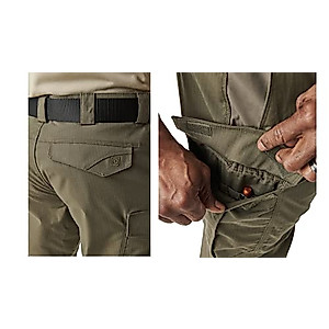 5.11 Tactical Men's Icon Cargo Pant, Flax-Tac Stretch, Guessted, Teflon Finish, Style 74521, Black, 36x32