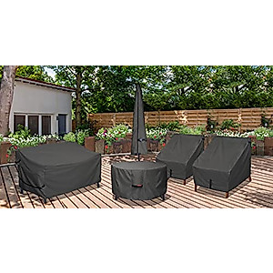 Porch Shield Fire Pit Cover - Waterproof 600D Heavy Duty Round Patio Fire Bowl Cover Black - 36 inch