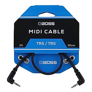 BOSS BCC-1-3535 – 1ft / 30cm – Space-Saving 3.5mm TRS MIDI Cable – Provides Premium connectivity Pedals