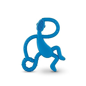 Matchstick Monkey Dancing Monkey Teething Toy for Babies & Toddlers, BPA-Free Food Grade Silicone, Easy to Hold, Stimulates and Massages Sore Gums, Blue