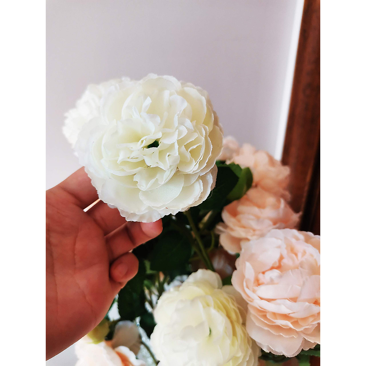 Bemacoggi 2pcs Peony Artificial Flowers Silk Flower Fake Peonies for Arrangements Wedding Anniversary Garden Home Office Decoration