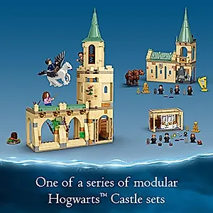 LEGO Harry Potter Hogwarts Courtyard: Sirius's Rescue 76401 Castle Tower Toy, Collectible Set with Buckbeak Hippogriff Figure and Prison Cell