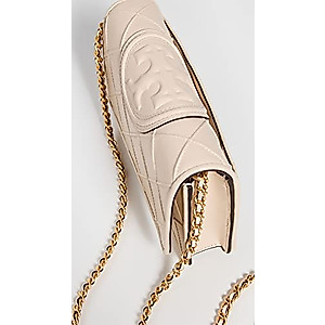 Tory Burch Women's Fleming Soft Chain Wallet, New Cream, Off White, One Size