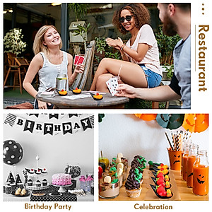 300 Pcs 4 Inch Tear Drop Mini Appetizer Plates Plastic Spoons Catering Supplies Small Mini Spoons Tasting Spoons Appetizer Dishes Mini Dessert Bowls Dessert Spoons Disposable Spoons for Party (Black)