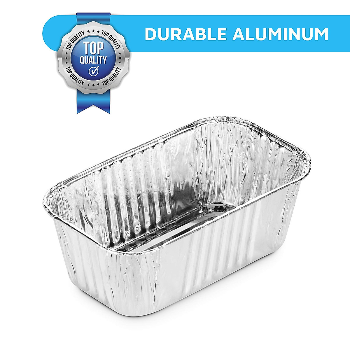 MontoPack Aluminum Mini Disposable Loaf Pans | Deep Half Size 6 x 3.5” Extra Thick Foil Bread Containers for Baking, Food Storage & Takeout | Eco-Friendly & Recyclable | Bulk 100-Pack of 1 Pound Trays