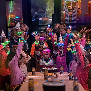 SHQDD 244 Pack Glow in the Dark Party Supplies for Kids, New Year Party Favors for Kids, Glow Party Favors for Kids 8-12, Kids Led Light Up Party Favors,Kids New Years Eve Party Supplies