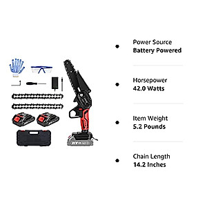 Mini Chainsaw 6 Inch Cordless, 21V Small Battery Powered Chainsaw Kit, Portable Handheld Electric Chain Saw Pruning Shears for Wood Cutting, Tree Trimming